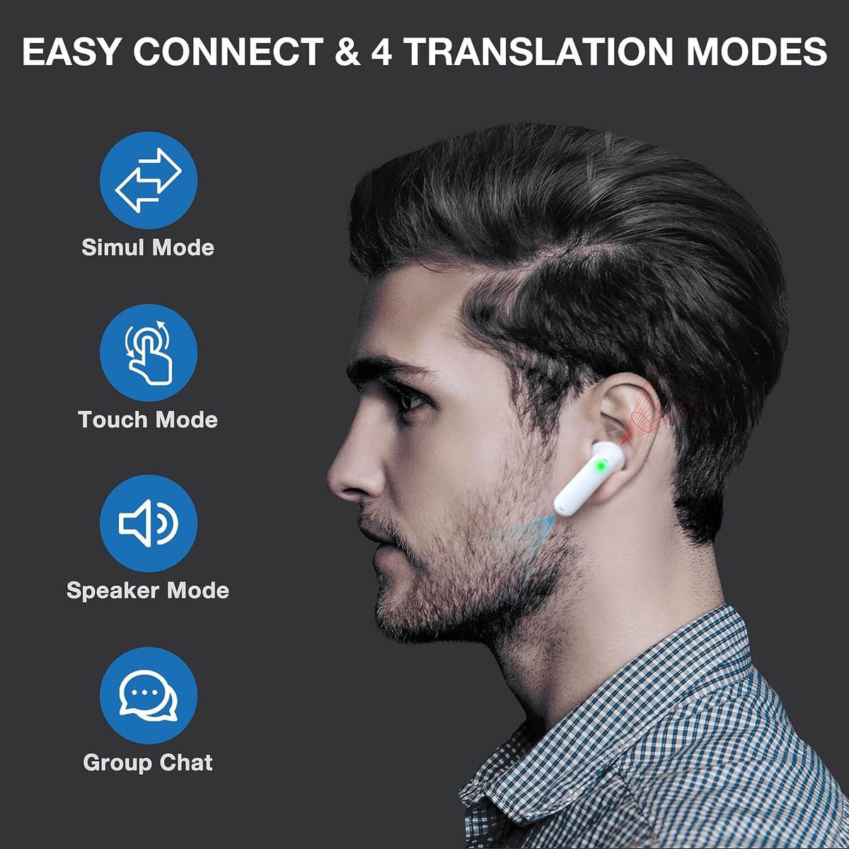 Luxury Top Real-Time Translation Translator Earbuds & Earphones